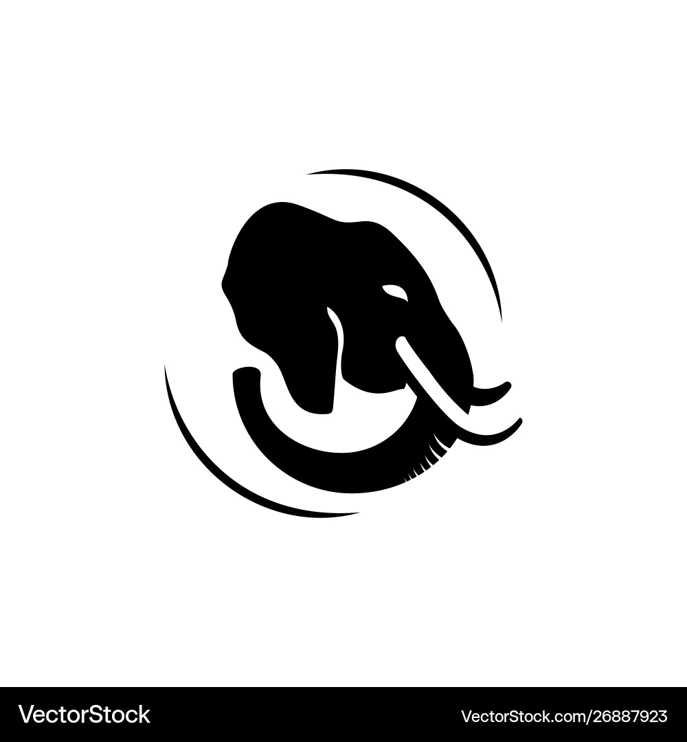 Head elephant logo design element Royalty Free Vector Image