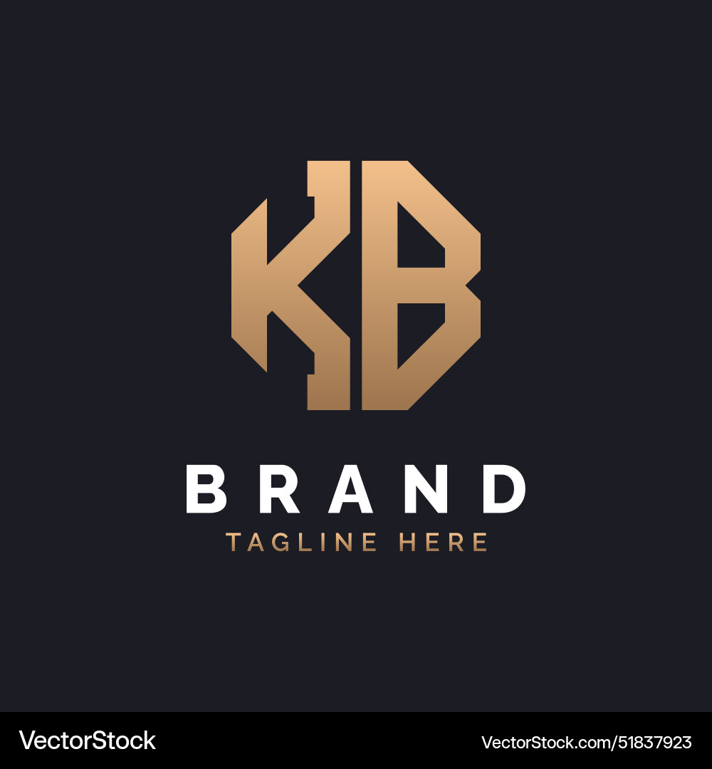 Kb logo design modern minimal elegant and luxury Vector Image