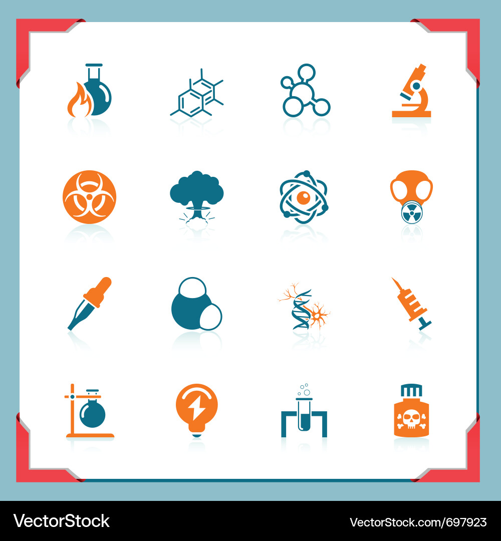Science Icon Set - Molecular & Laboratory Vector Image