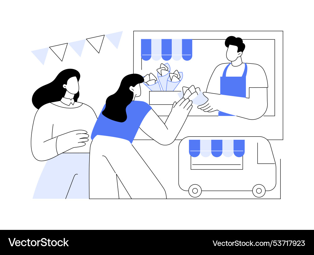 Sell delicious snacks isolated cartoon Royalty Free Vector