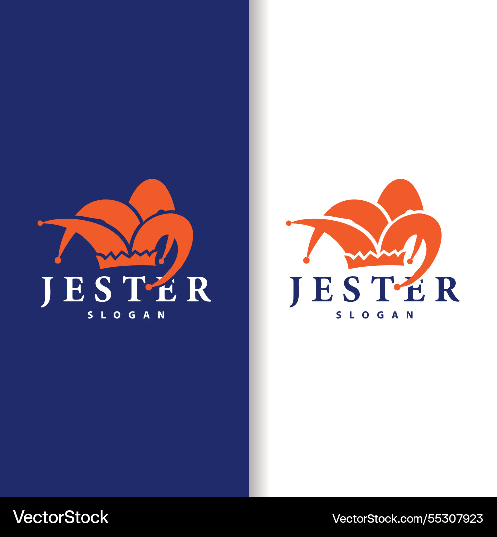 Simple template jester hat logo minimalist joker Vector Image