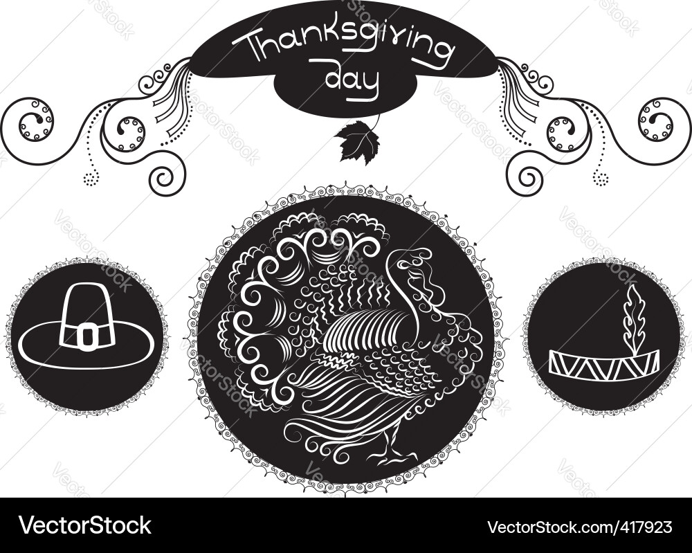 Thanksgiving Elements & Symbols Royalty Free Vector