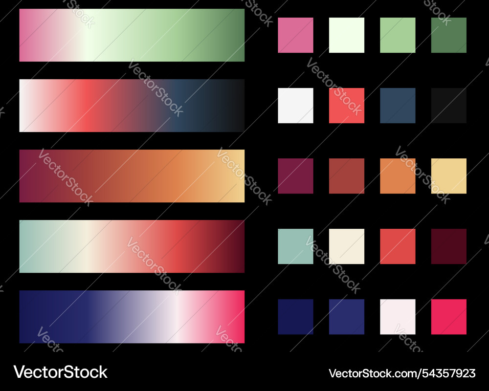 Trend color palette guide template fit Royalty Free Vector