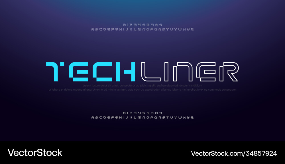 Abstract modern thin line font alphabet Royalty Free Vector