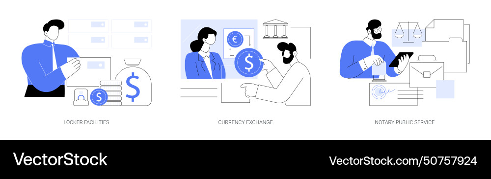 Bank services isolated cartoon Royalty Free Vector Image