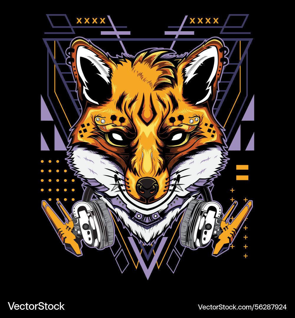 Cyber fox Royalty Free Vector Image - VectorStock