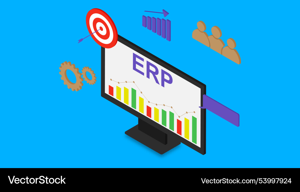 Erp software enterprise resource planning Vector Image