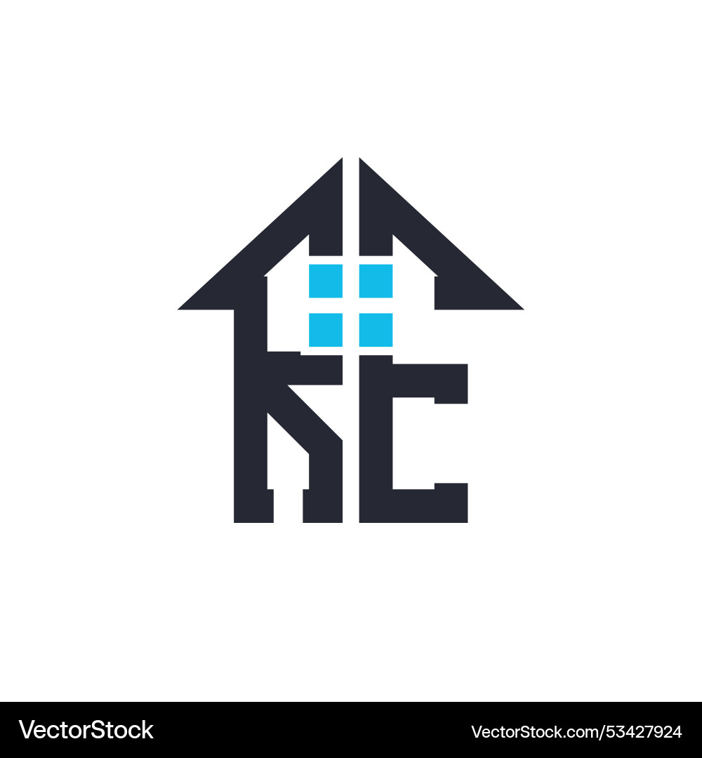 Initials re house logo design creative letter Vector Image