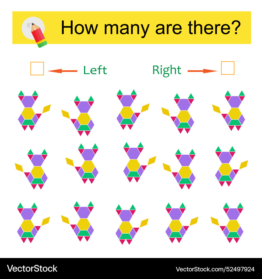 Math activity for kids how many Royalty Free Vector Image