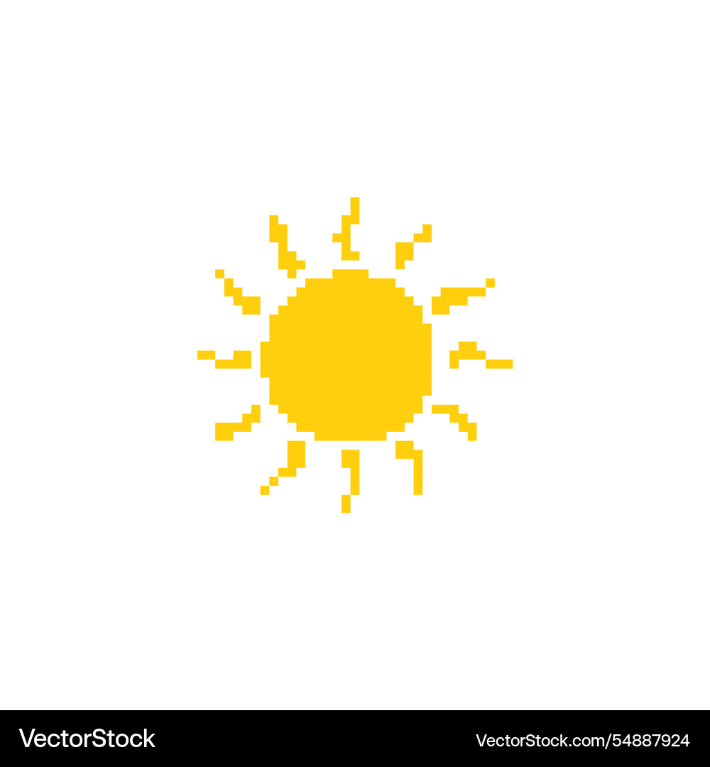 Pixelated sun simple pixel art Royalty Free Vector Image
