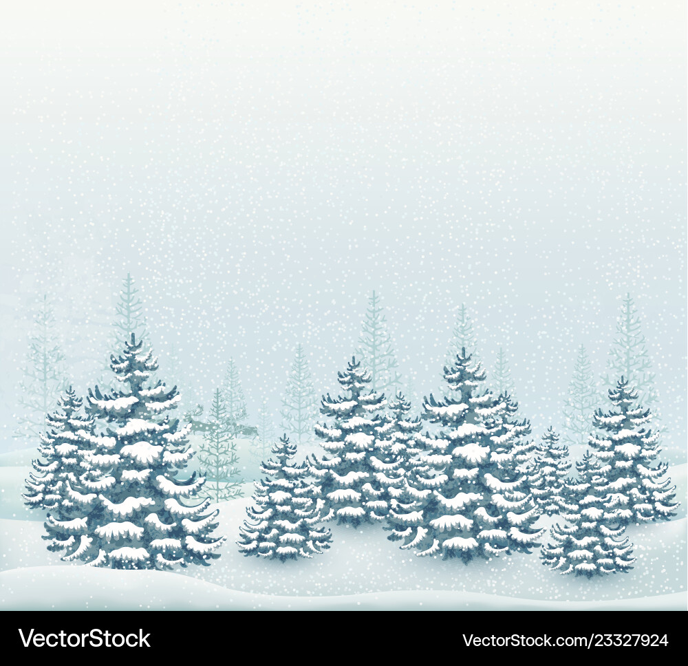 Winter Forest Snowscape Royalty Free Vector Image