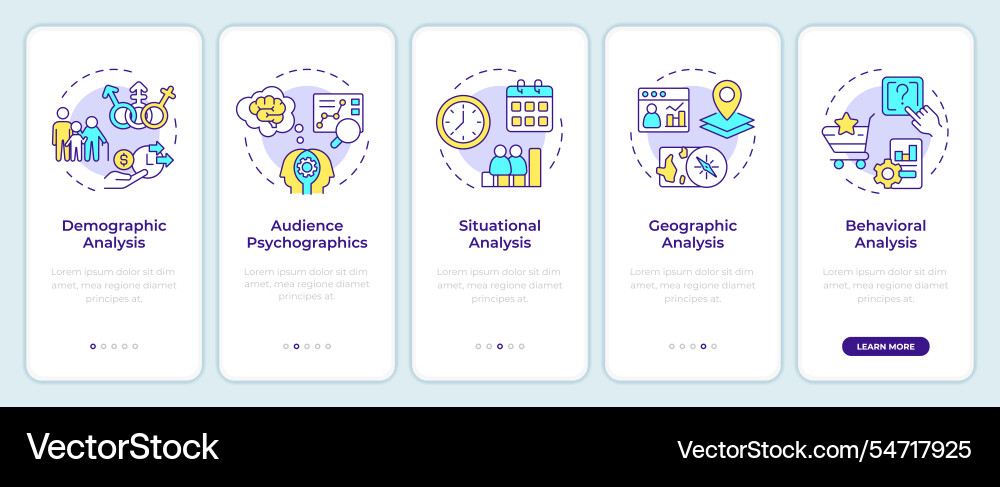 Audience analysis onboarding mobile app screen Vector Image