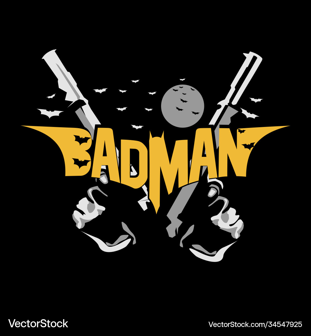 Badman Batman Parody T-Shirt Royalty Free Vector Image