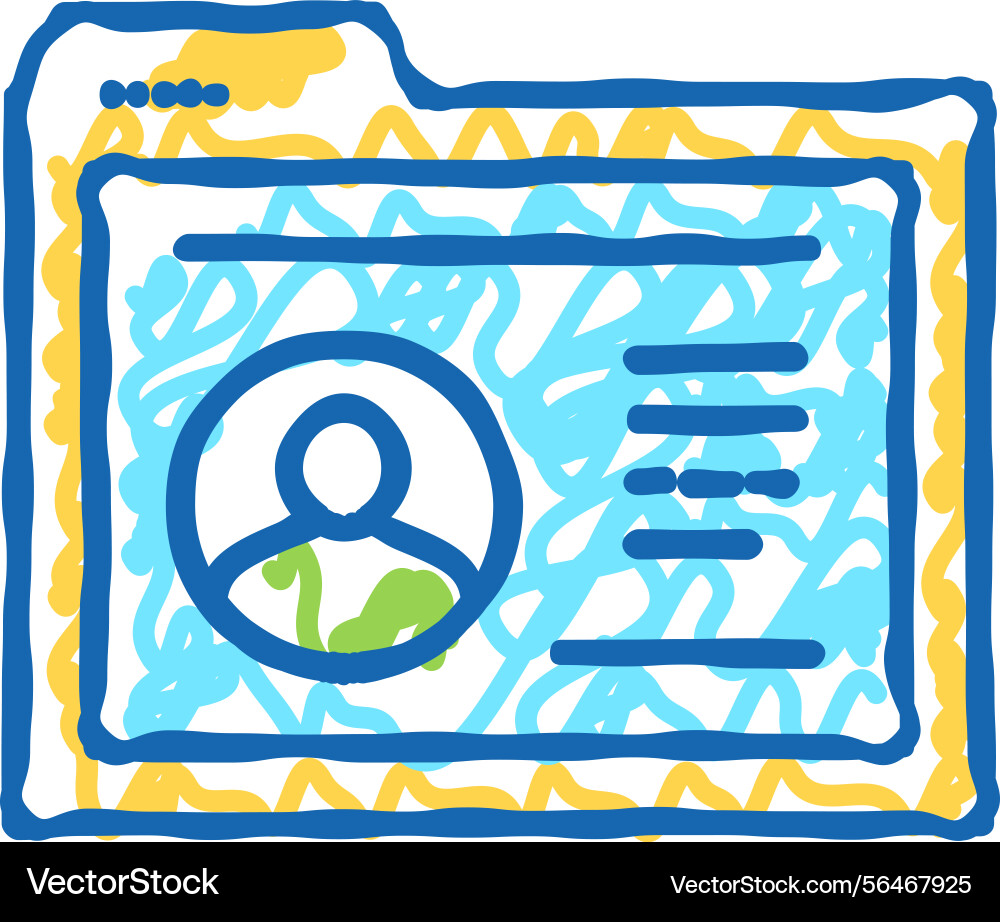 Employee cv web site icon doodle Royalty Free Vector Image