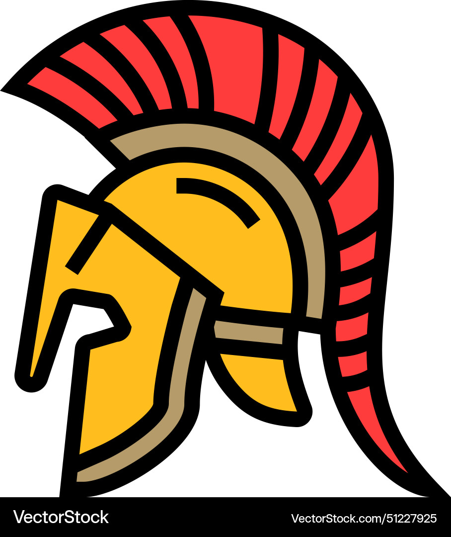 Helmet ancient soldier color icon Royalty Free Vector Image