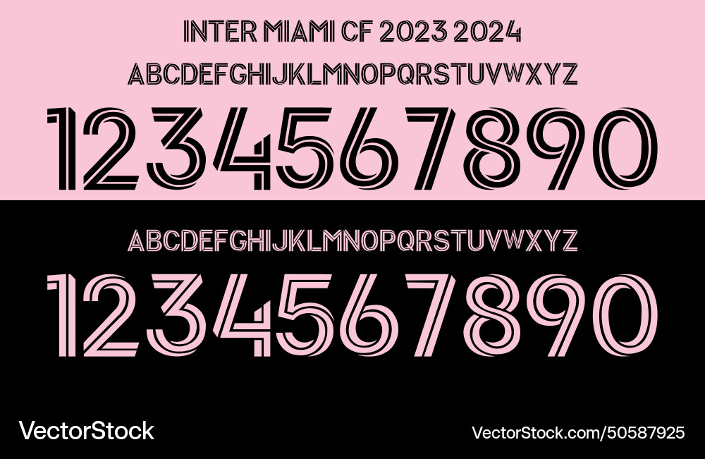 Inter Miami CF Font - 2023-2024 Kit – Free Vector | VectorStock