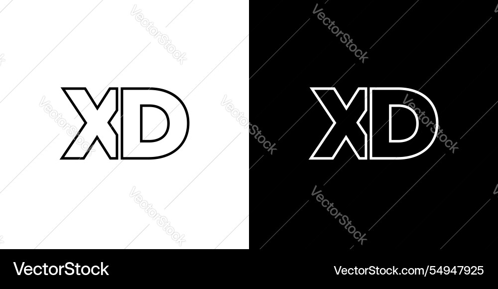 Letter x and d xd logo design template minimal Vector Image