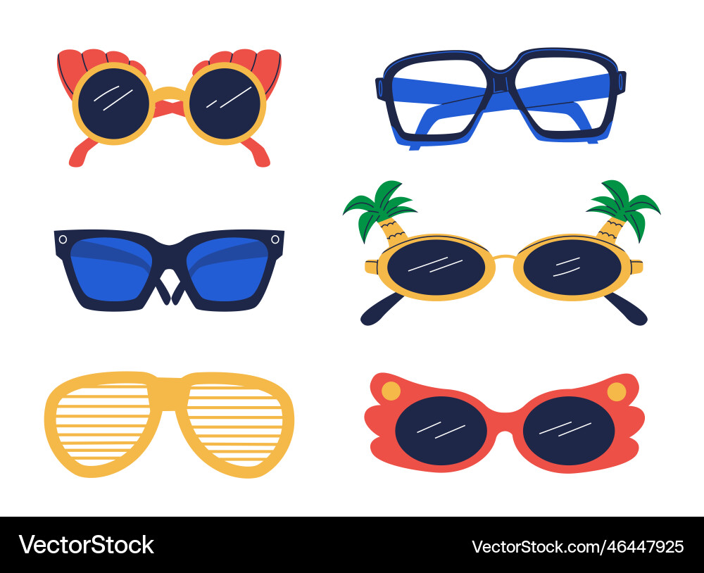Party glasses funny sunglasses hippy groovy Vector Image