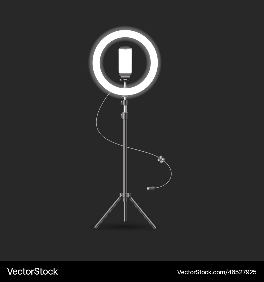 Realistic detailed 3d led ring lamp Royalty Free Vector