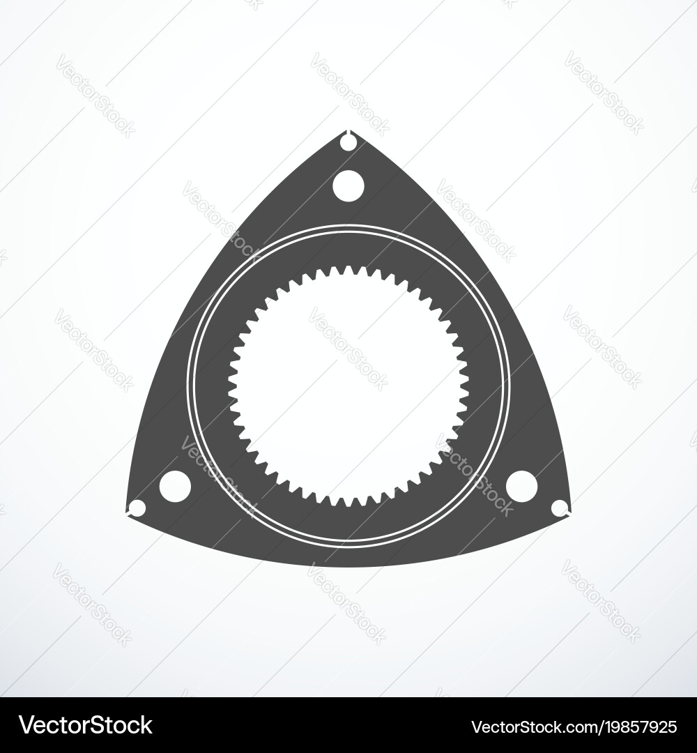 Rotor of rotary wankel engine Royalty Free Vector Image