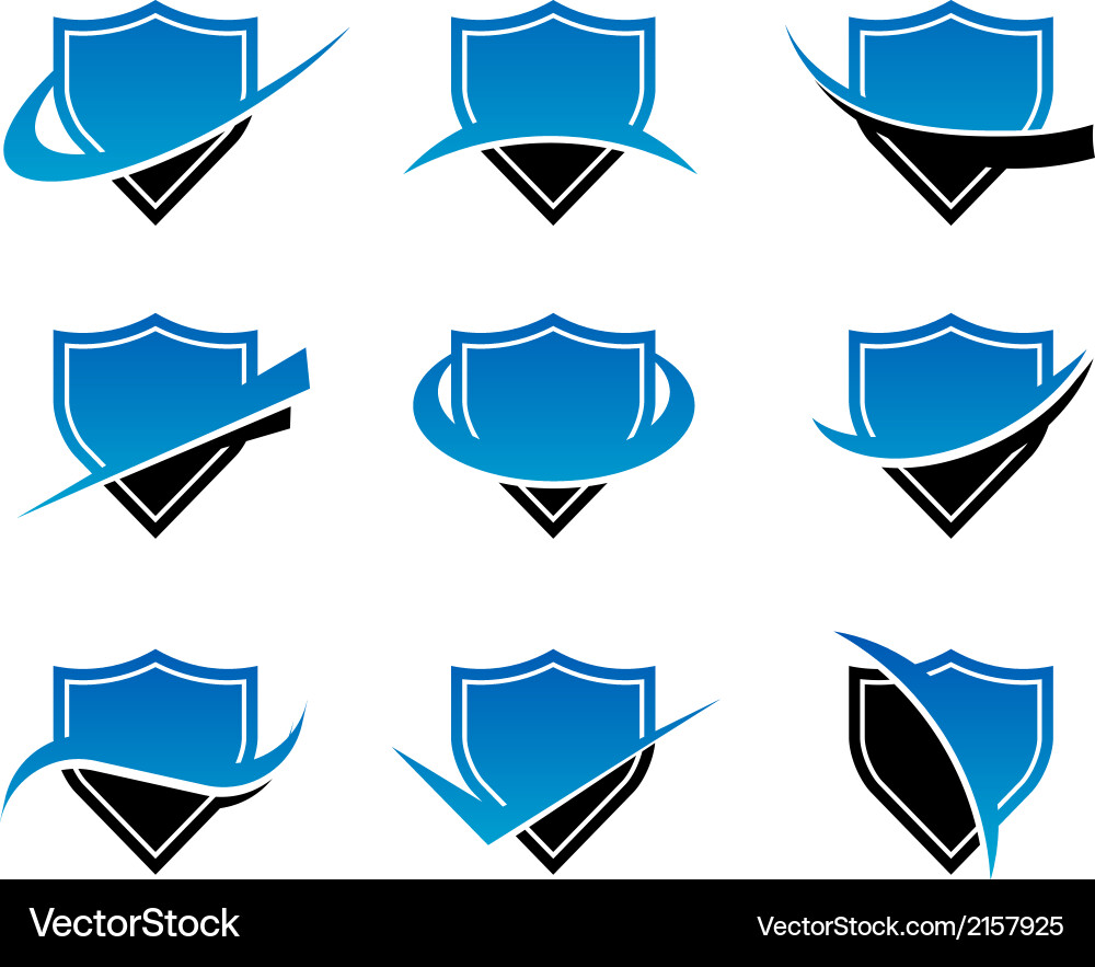Shield logo icons Royalty Free Vector Image - VectorStock
