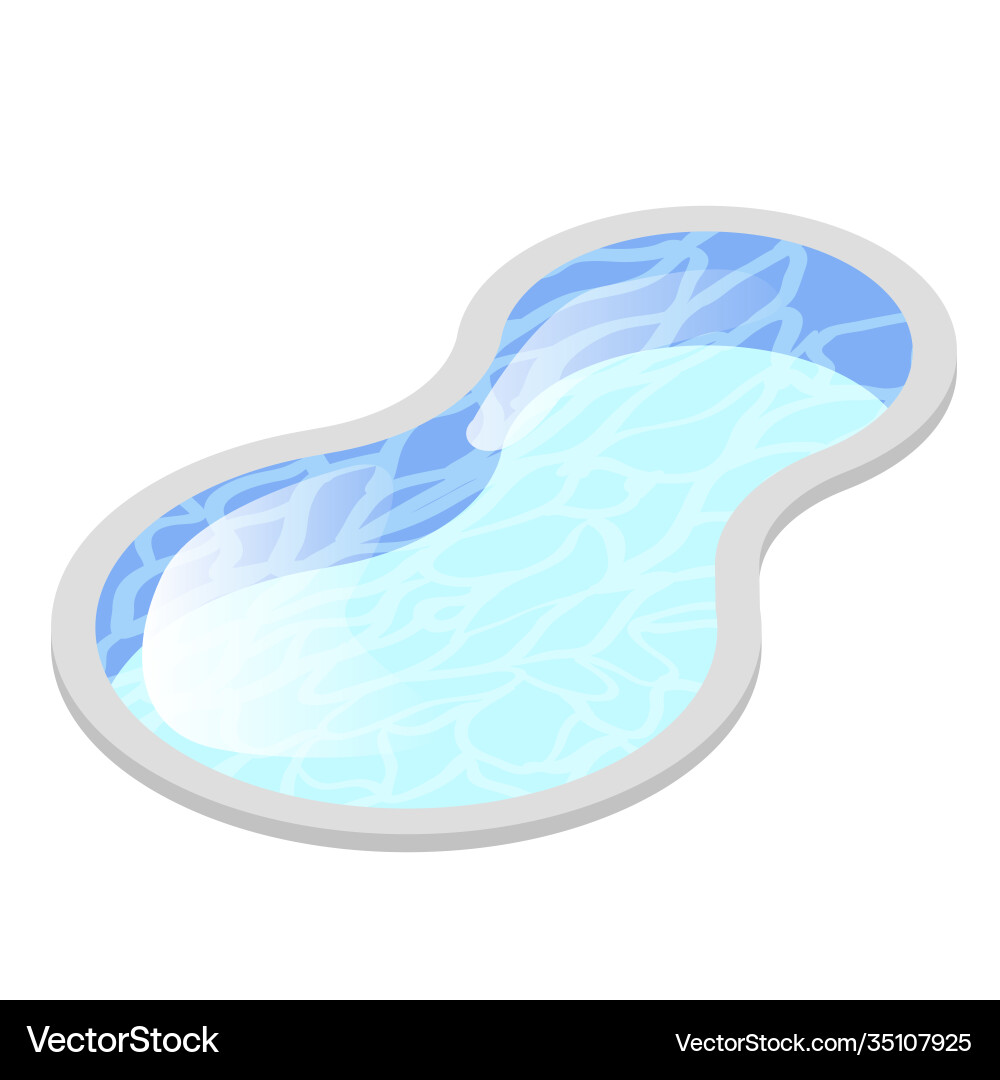 Swimming pool figure eight shaped with water blue Vector Image