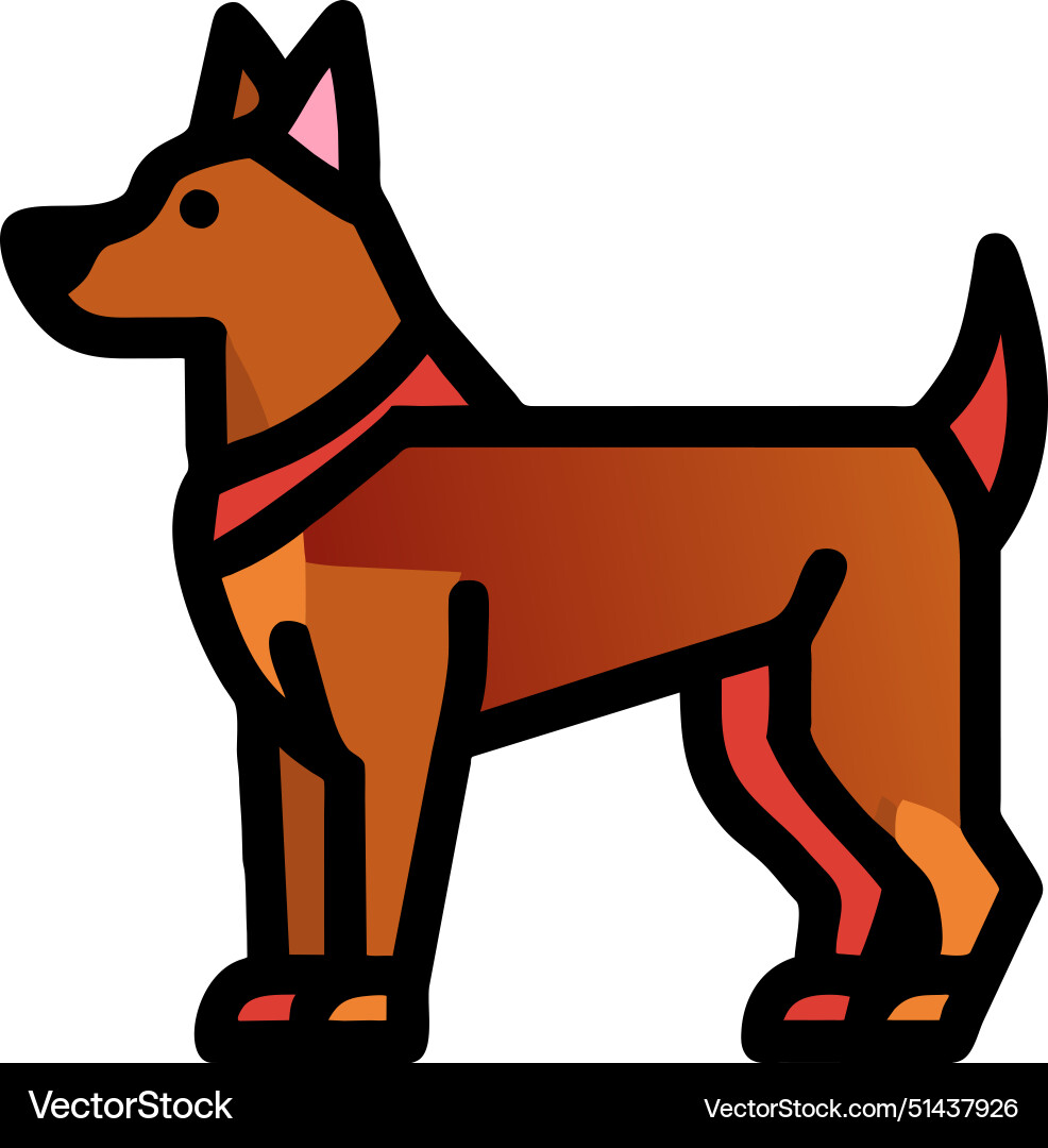 Alsatian dog red icon Royalty Free Vector Image