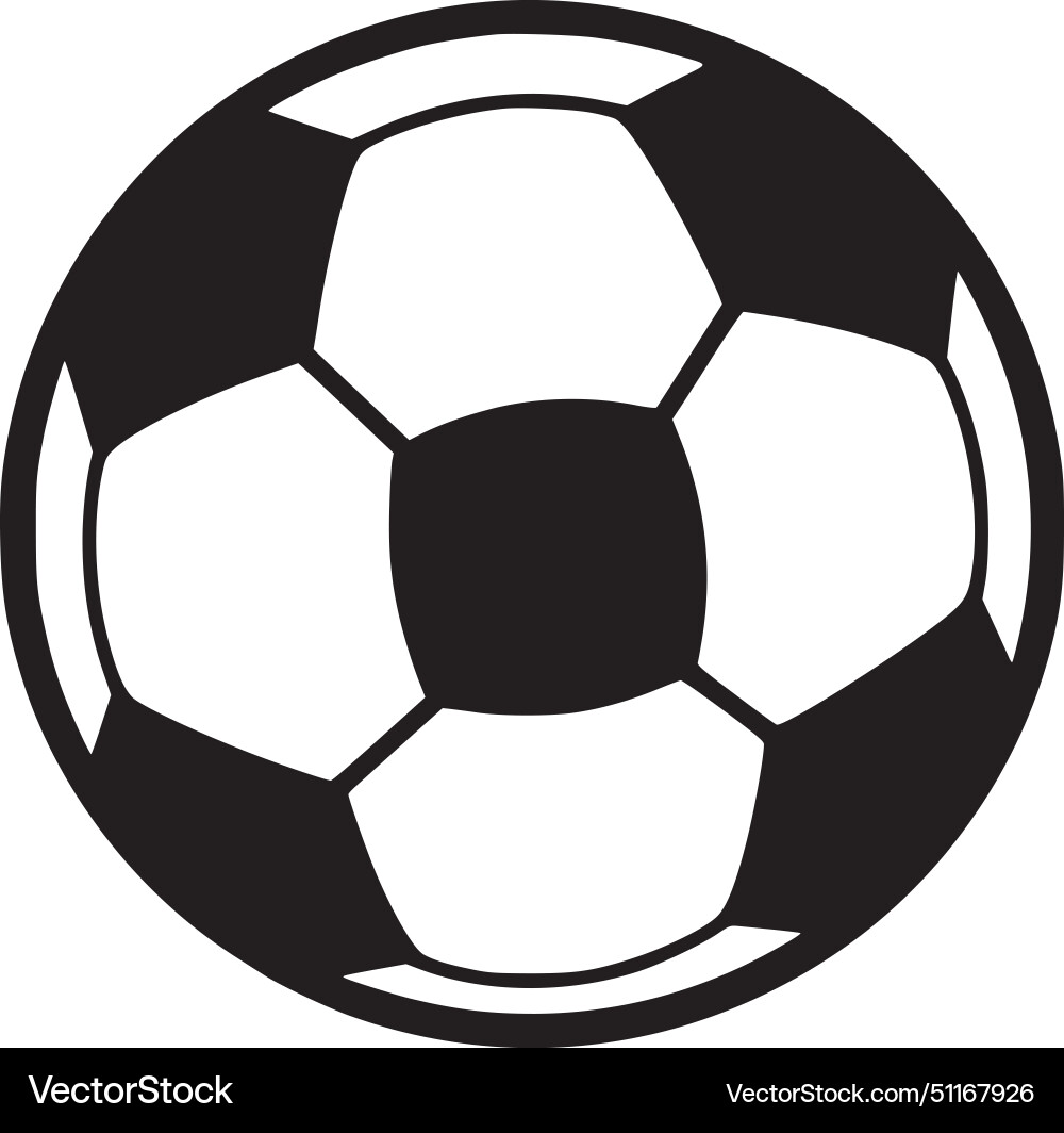 Football - black and white Royalty Free Vector Image