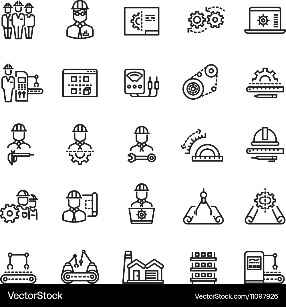 Industry engineering mechanical thin line Vector Image
