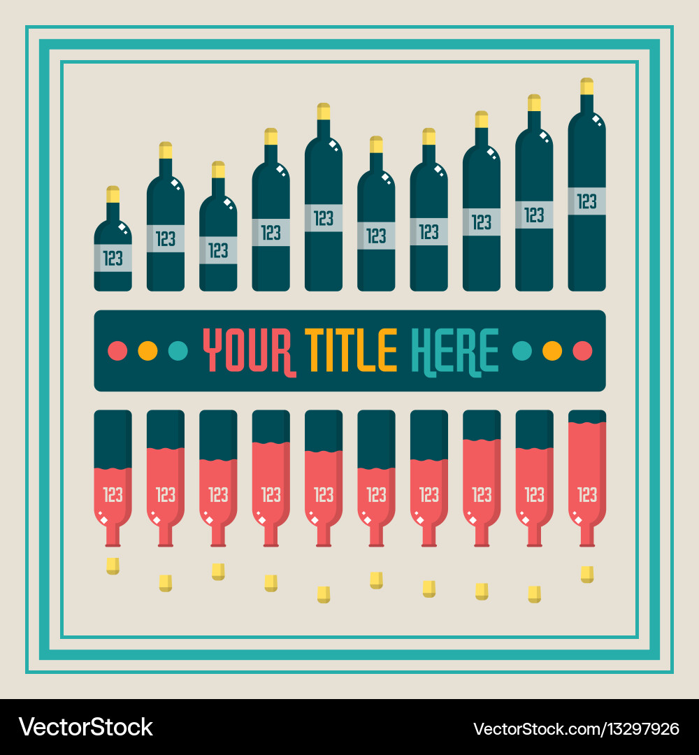 Infographics elements wine bottle bar chart Vector Image
