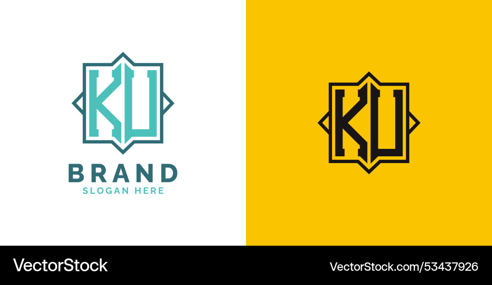 Modern ku monogram logo design initial letter Vector Image
