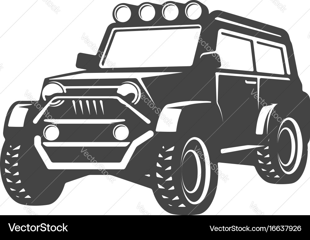 Off-road car isolated on white Royalty Free Vector Image
