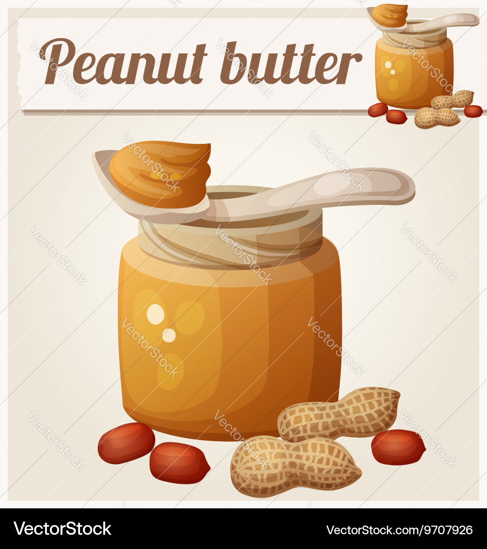 Peanut butter detailed icon Royalty Free Vector Image