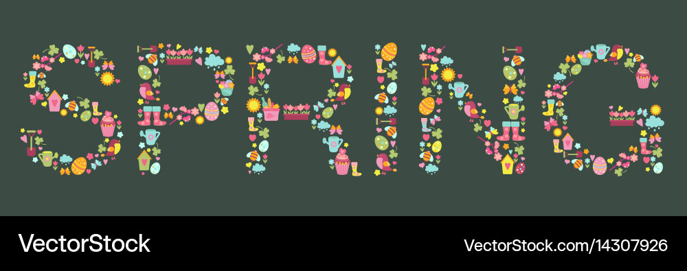 Spring lettering Royalty Free Vector Image - VectorStock