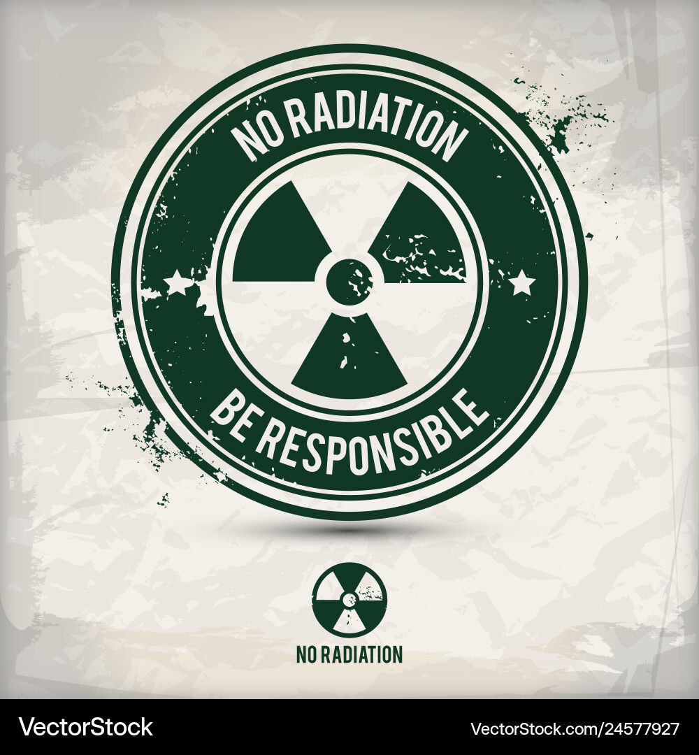 Alternative no radiation stamp Royalty Free Vector Image