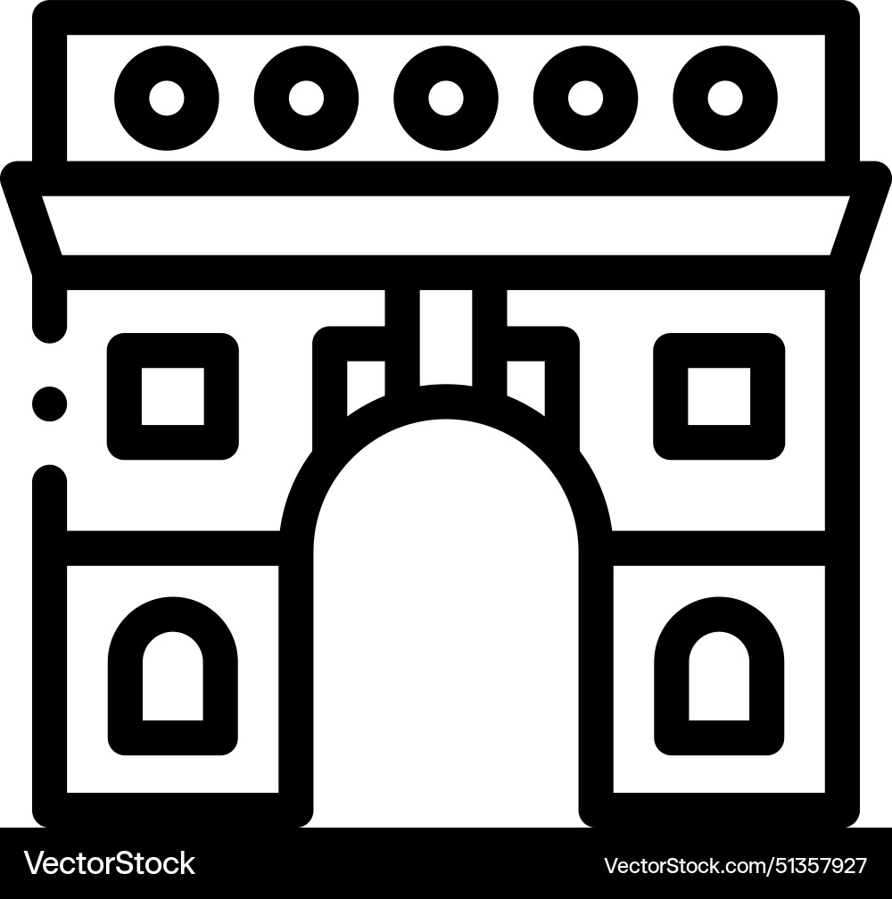 Arch of triumph icon thin linear style design Vector Image