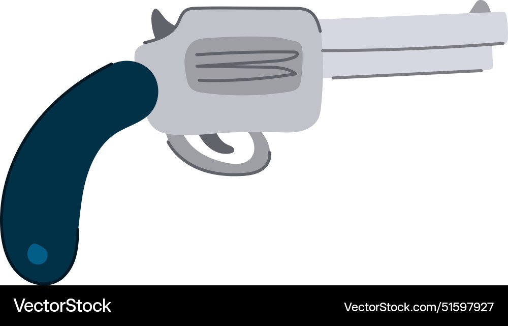 Colt wild west pistol cartoon Royalty Free Vector Image