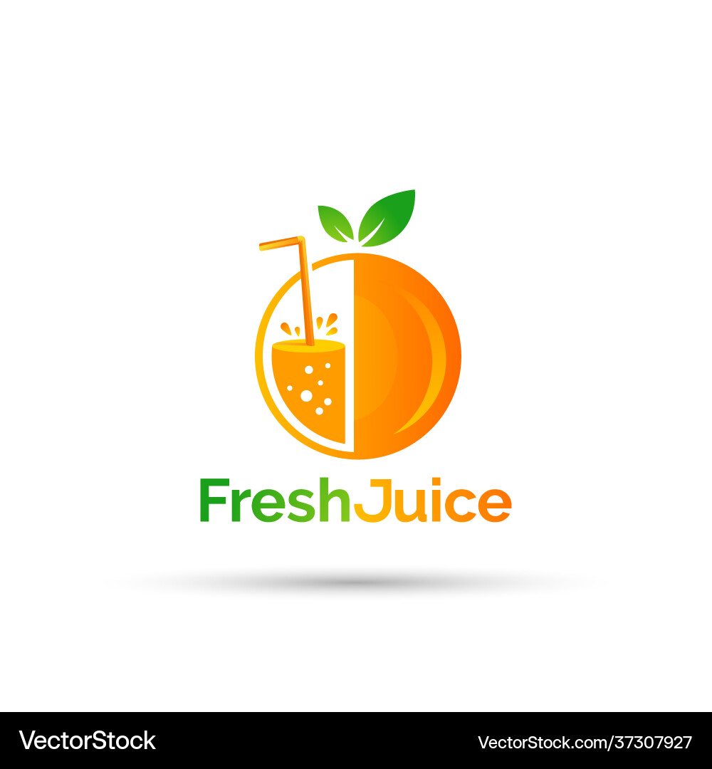 Fresh Fruit Juice Logo Royalty Free Vector Image