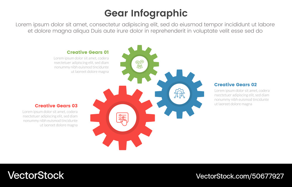 Gear cogwheel infographic template banner Vector Image