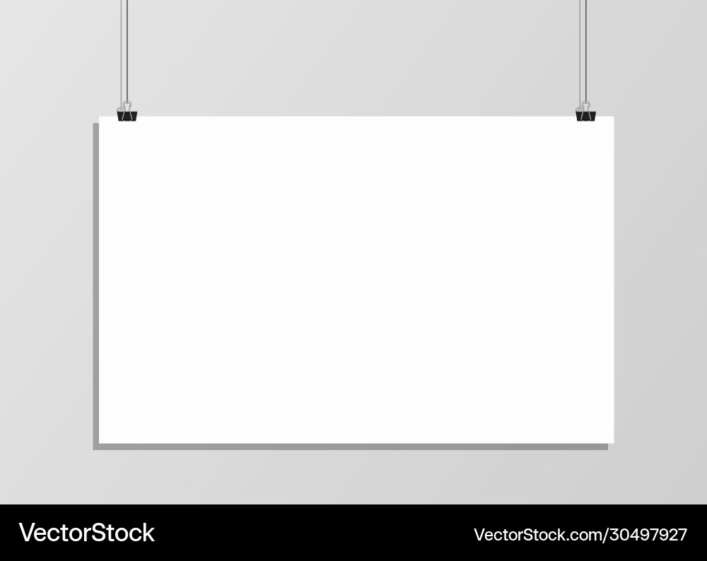 Hanging poster mockup Royalty Free Vector Image