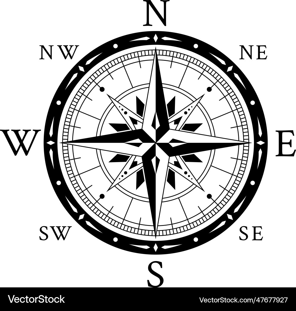 Old navigational compass ancient cartography Vector Image
