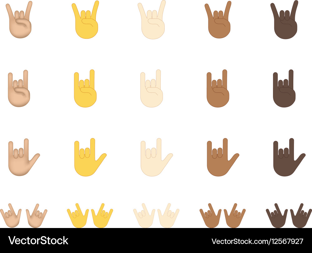 Rock gesture emoji Royalty Free Vector Image - VectorStock