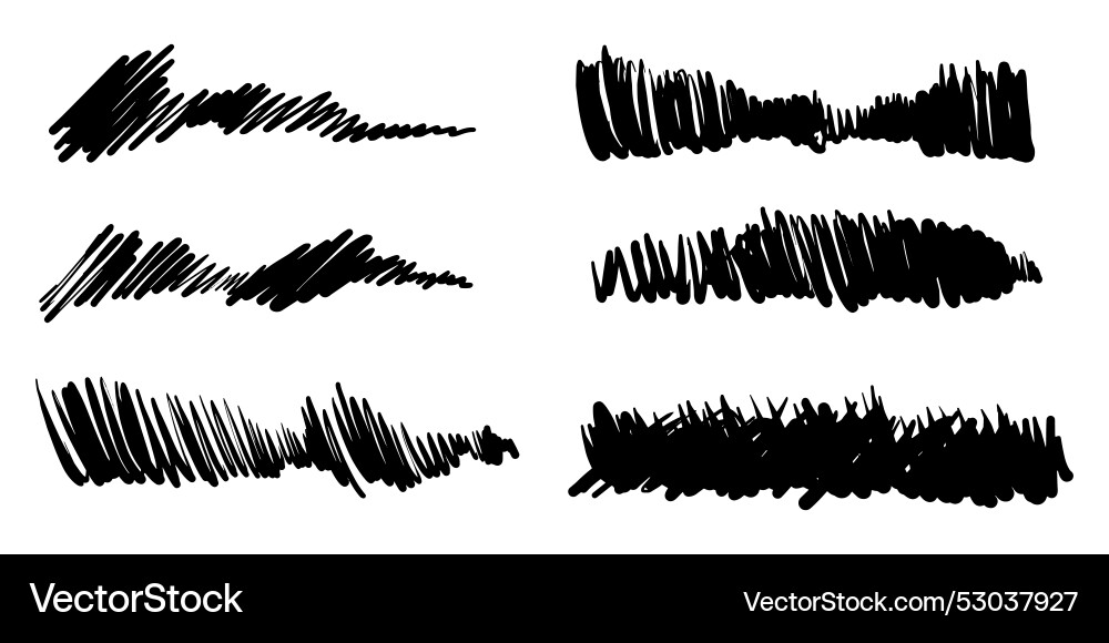 Set of hand drawn lines Royalty Free Vector Image