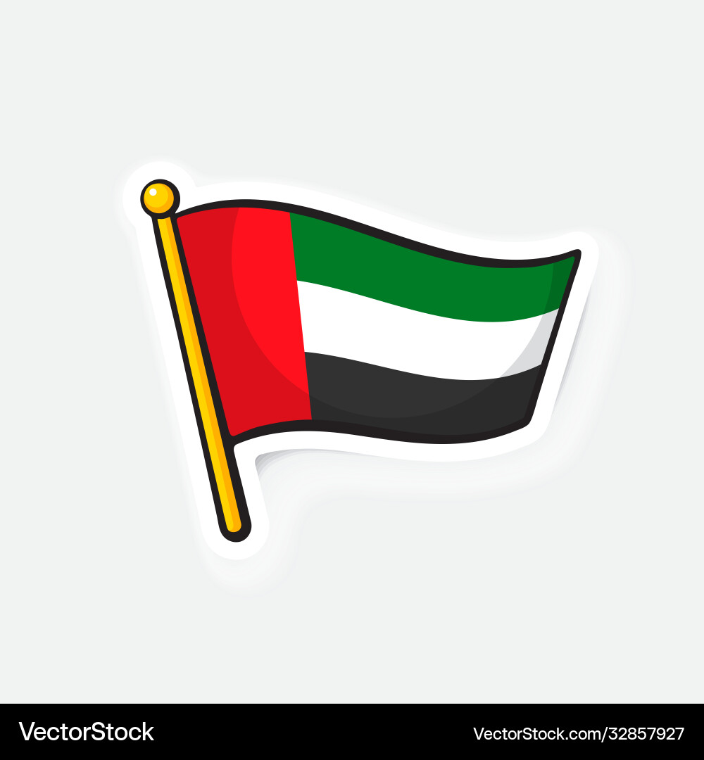 United Arab Emirates Flag Sticker Royalty Free Vector Image