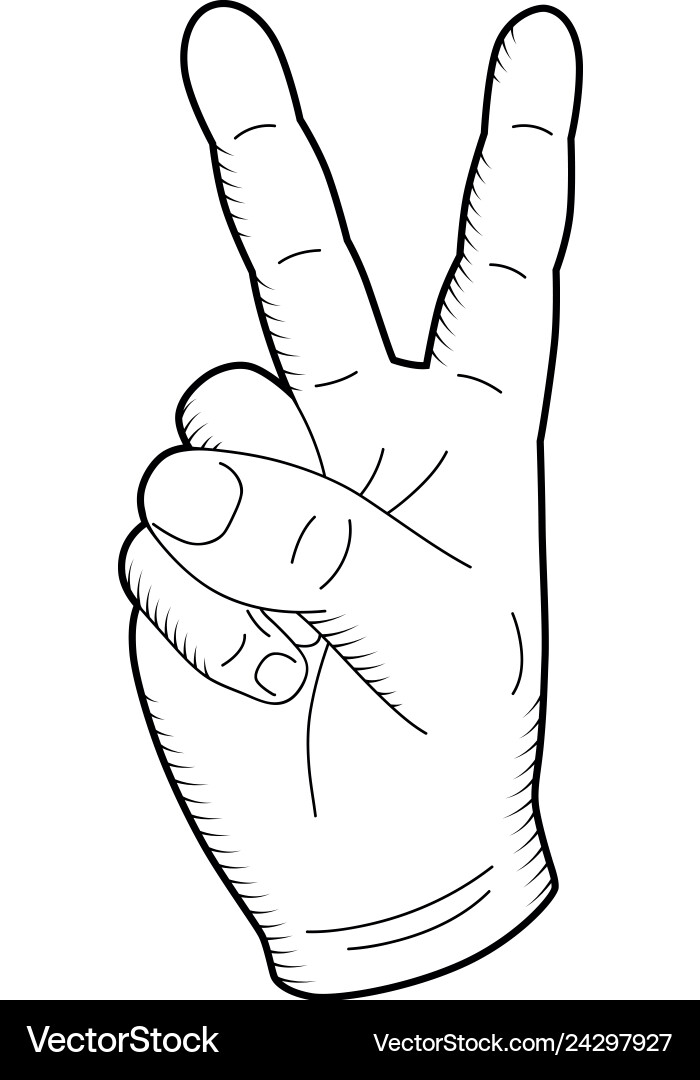 Vintage Hand Gesture - Peace Symbol Royalty Free Vector