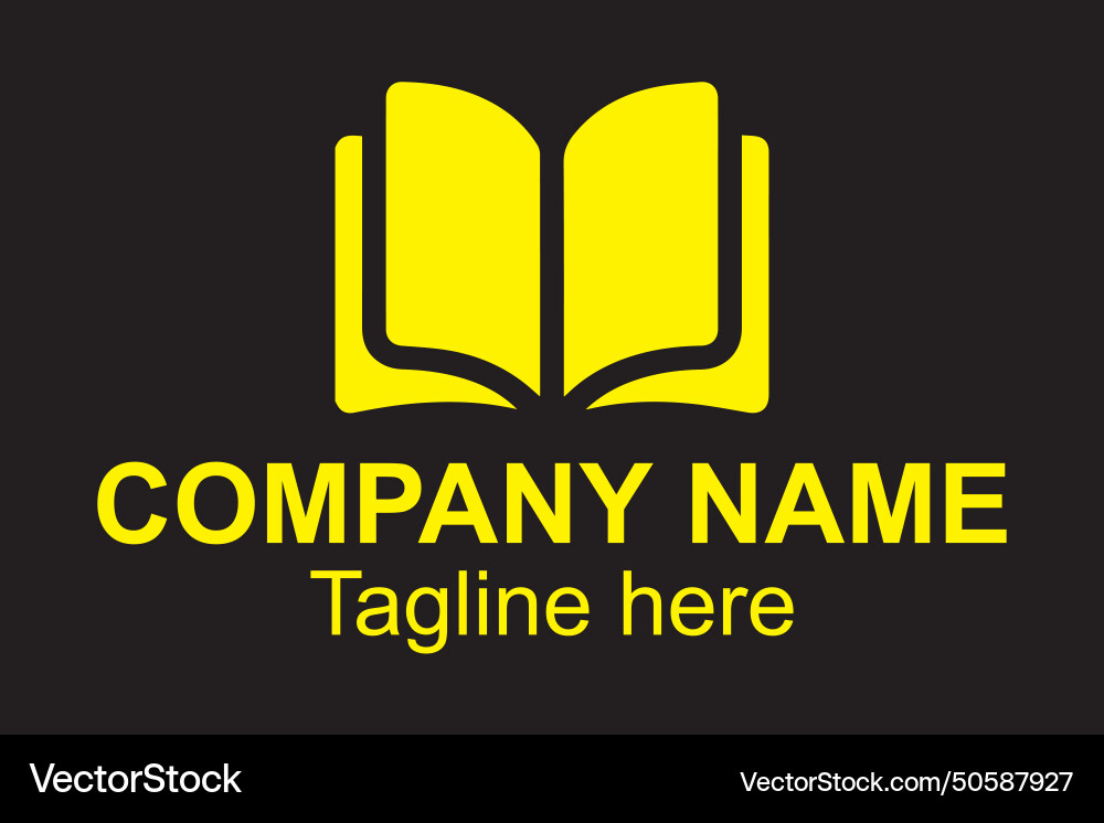 Yellow book logo design Royalty Free Vector Image