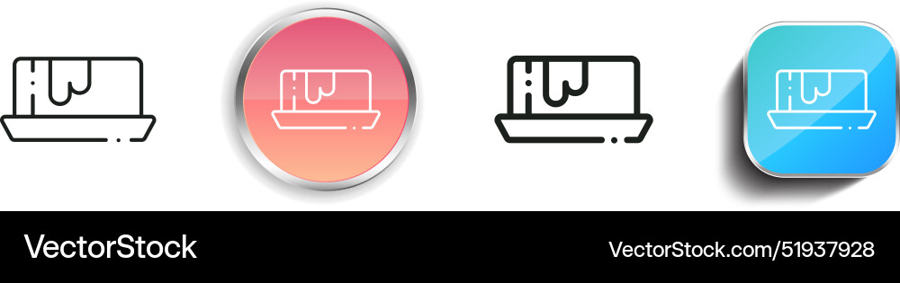 Butter icon thin linear regular and button style Vector Image
