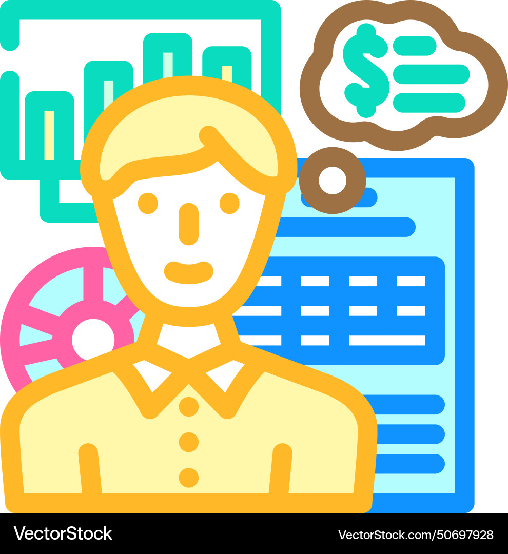 Financial advisor color icon Royalty Free Vector Image