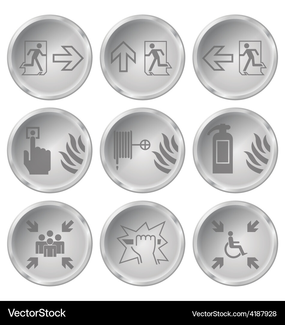 Fire escape icons Royalty Free Vector Image - VectorStock