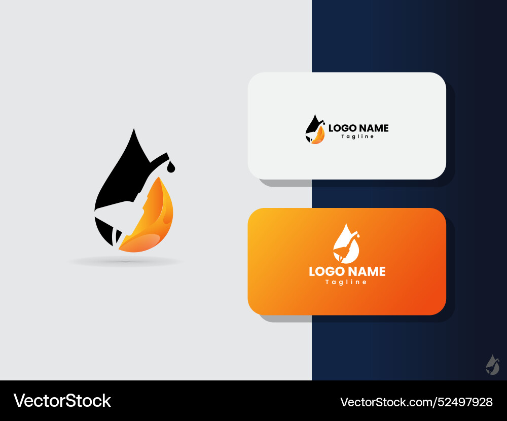 Fuel oil logo design with nozzle Royalty Free Vector Image